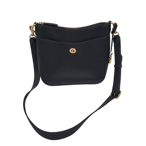 Coach | Bags | Coach Chaise Black Pebbled Leather Crossbody Bag | Poshmark
